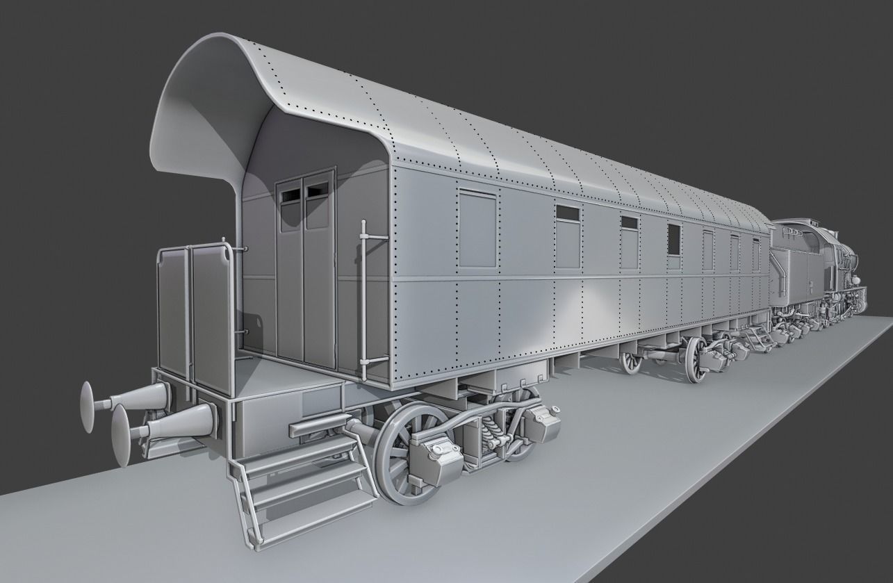Steam Locomotive Train 3D model | CGTrader