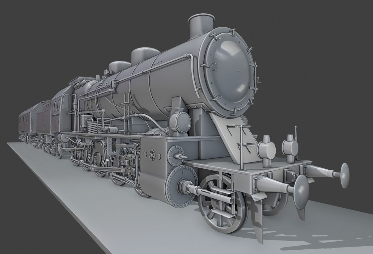 Steam Locomotive Train 3D model | CGTrader