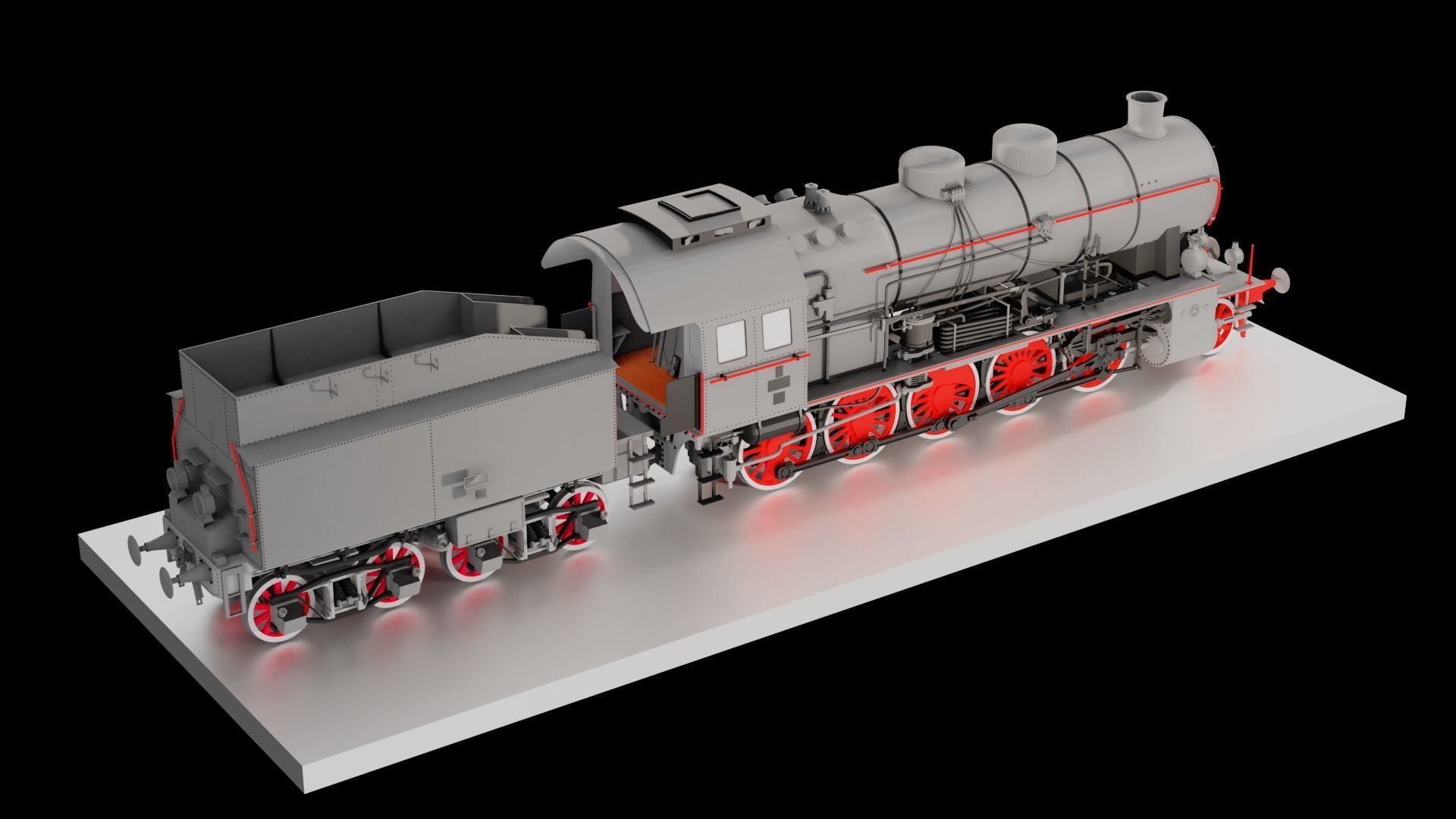 Steam Locomotive Train 3D model | CGTrader