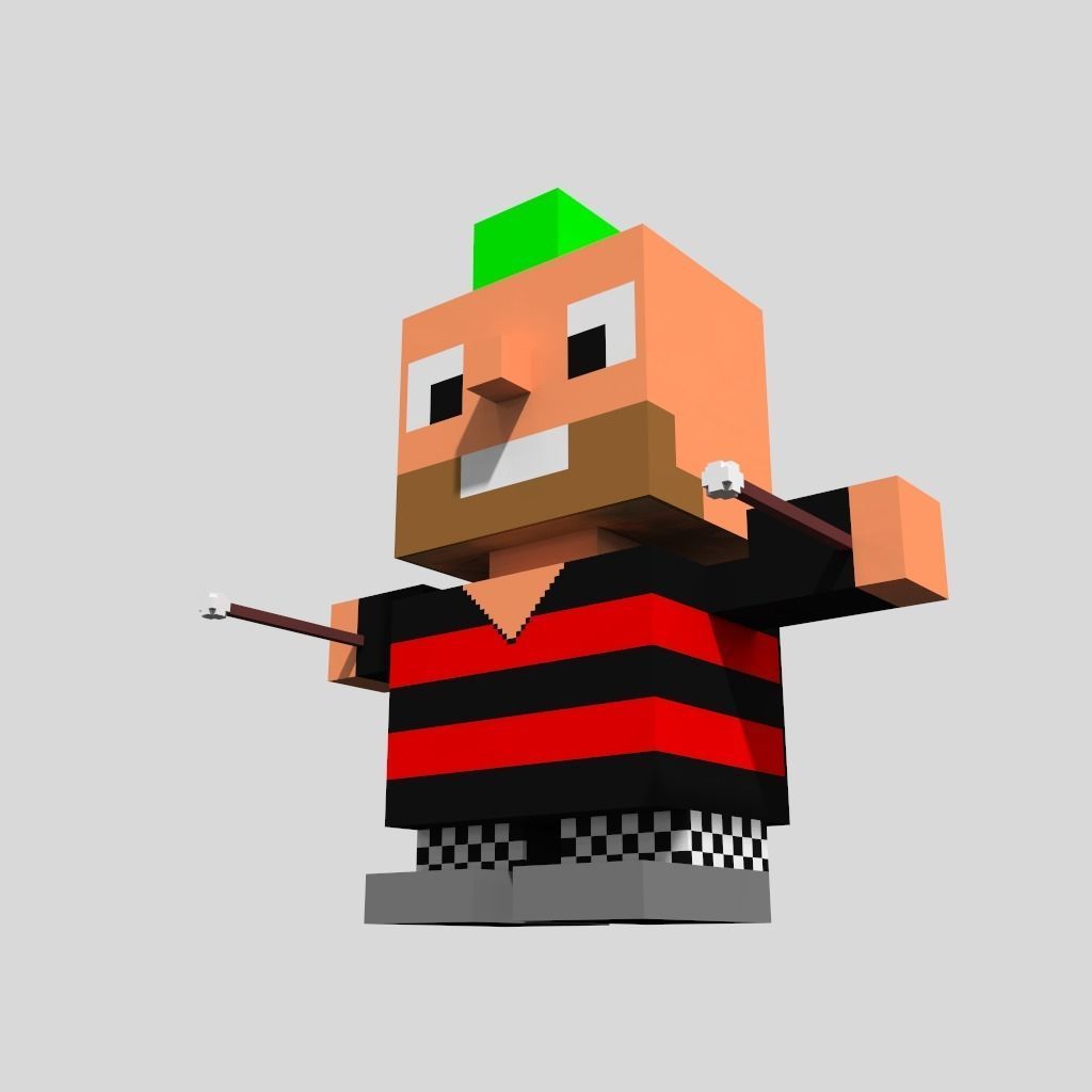 3D model Voxel Punk Drummer VR / AR / low-poly | CGTrader