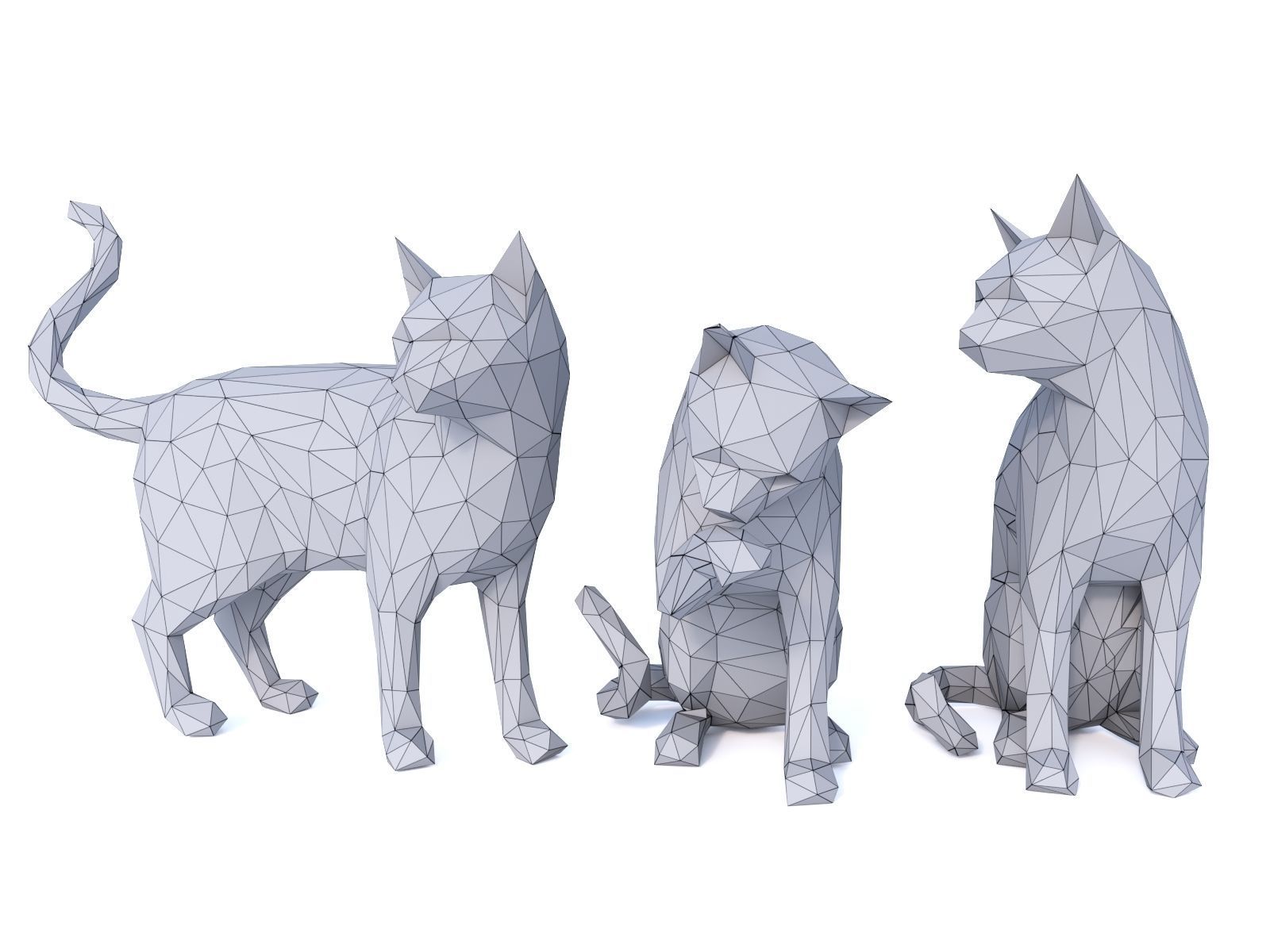 3D model Cats Low Poly VR / AR / low-poly | CGTrader