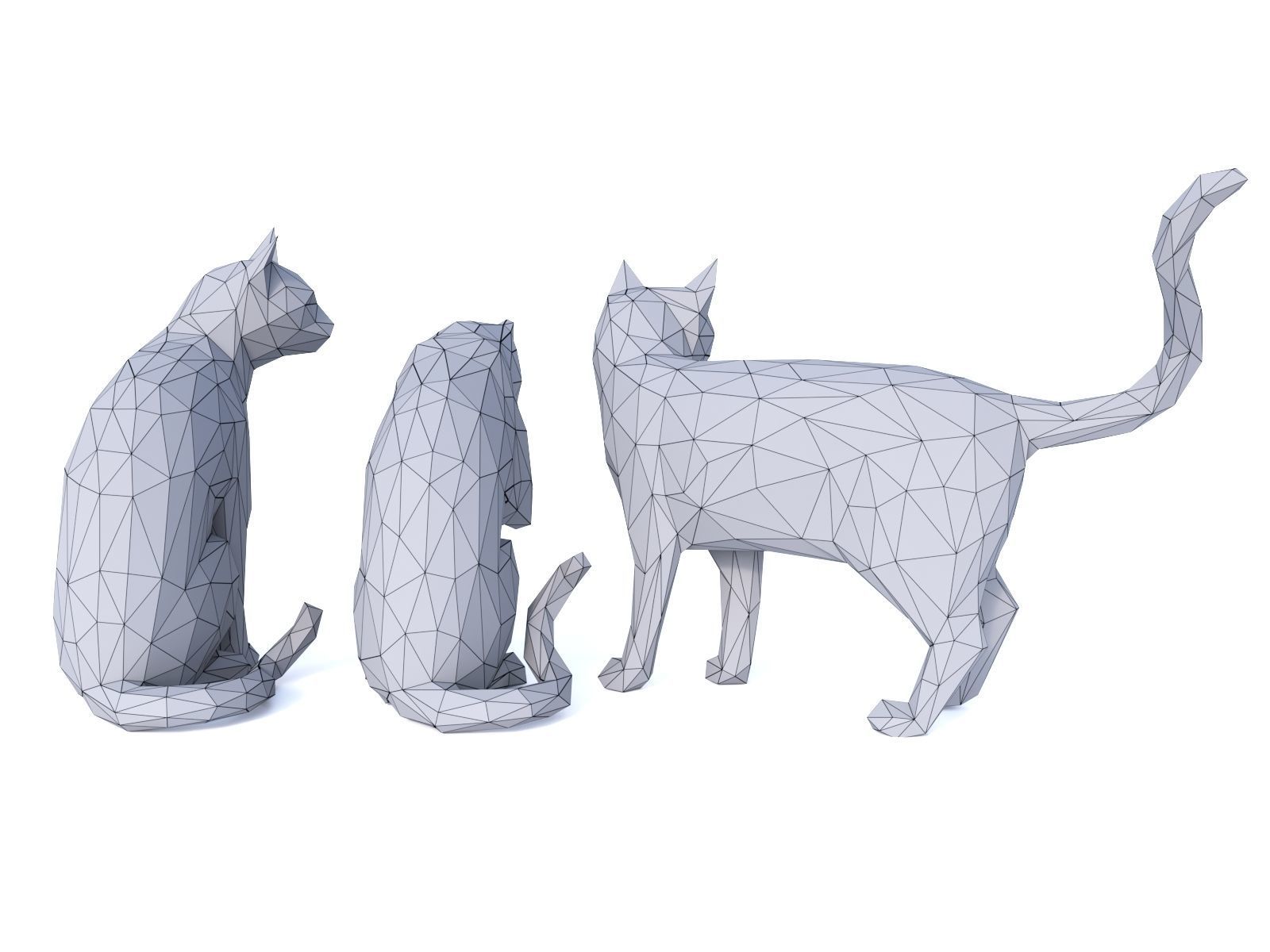 3D model Cats Low Poly VR / AR / low-poly | CGTrader