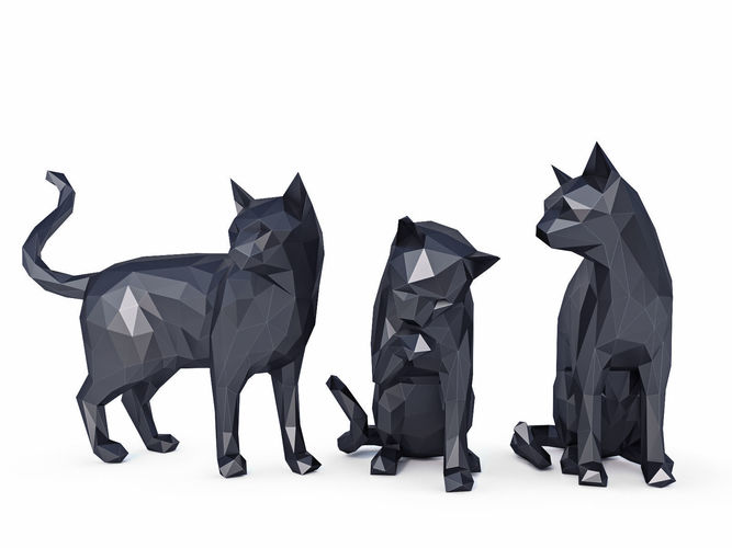 3D model Cats Low Poly VR / AR / low-poly | CGTrader