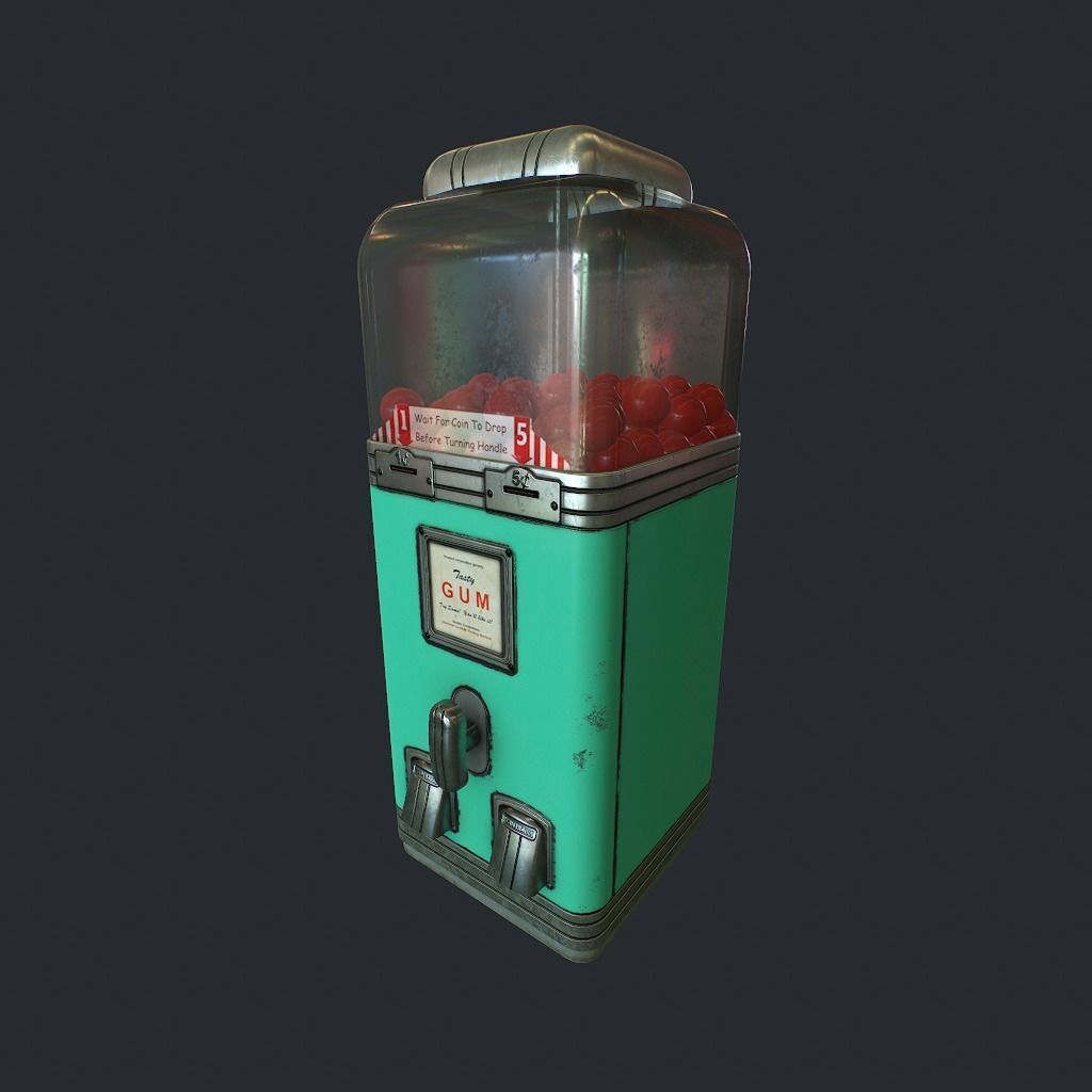 3D model Vintage Gumball Machine pbr VR / AR / low-poly | CGTrader