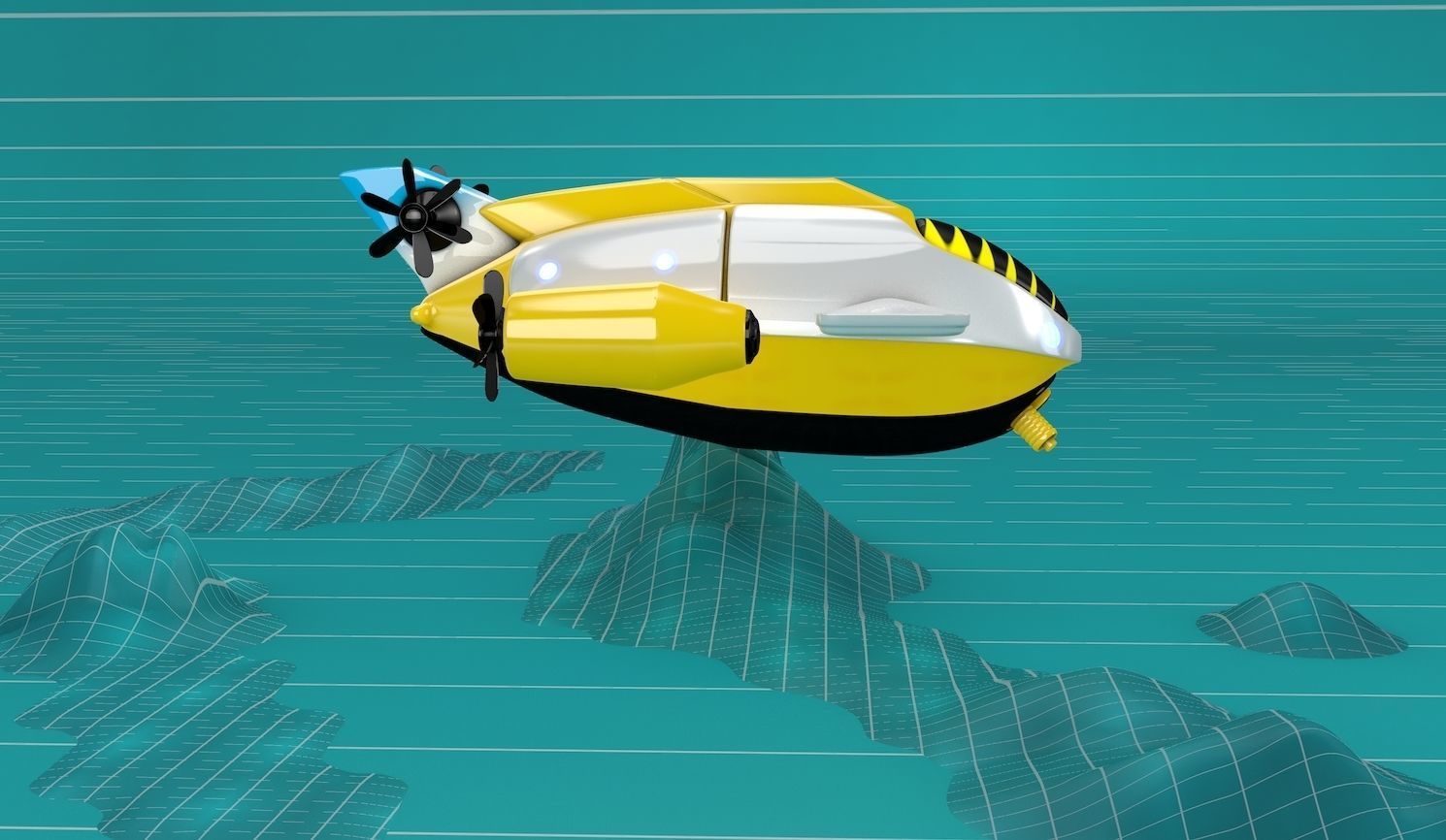 Submarine Balloon Ship 3D model | CGTrader