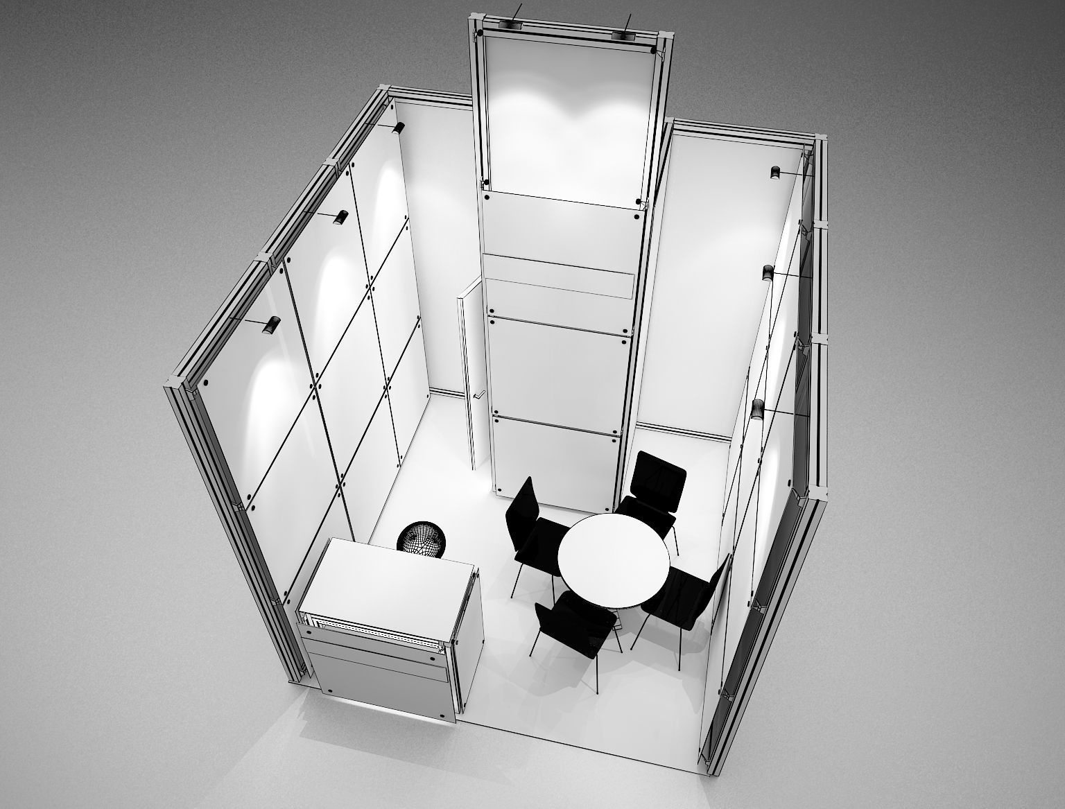 Exhibition stand octanorm maxima 3x3 m 3D model | CGTrader