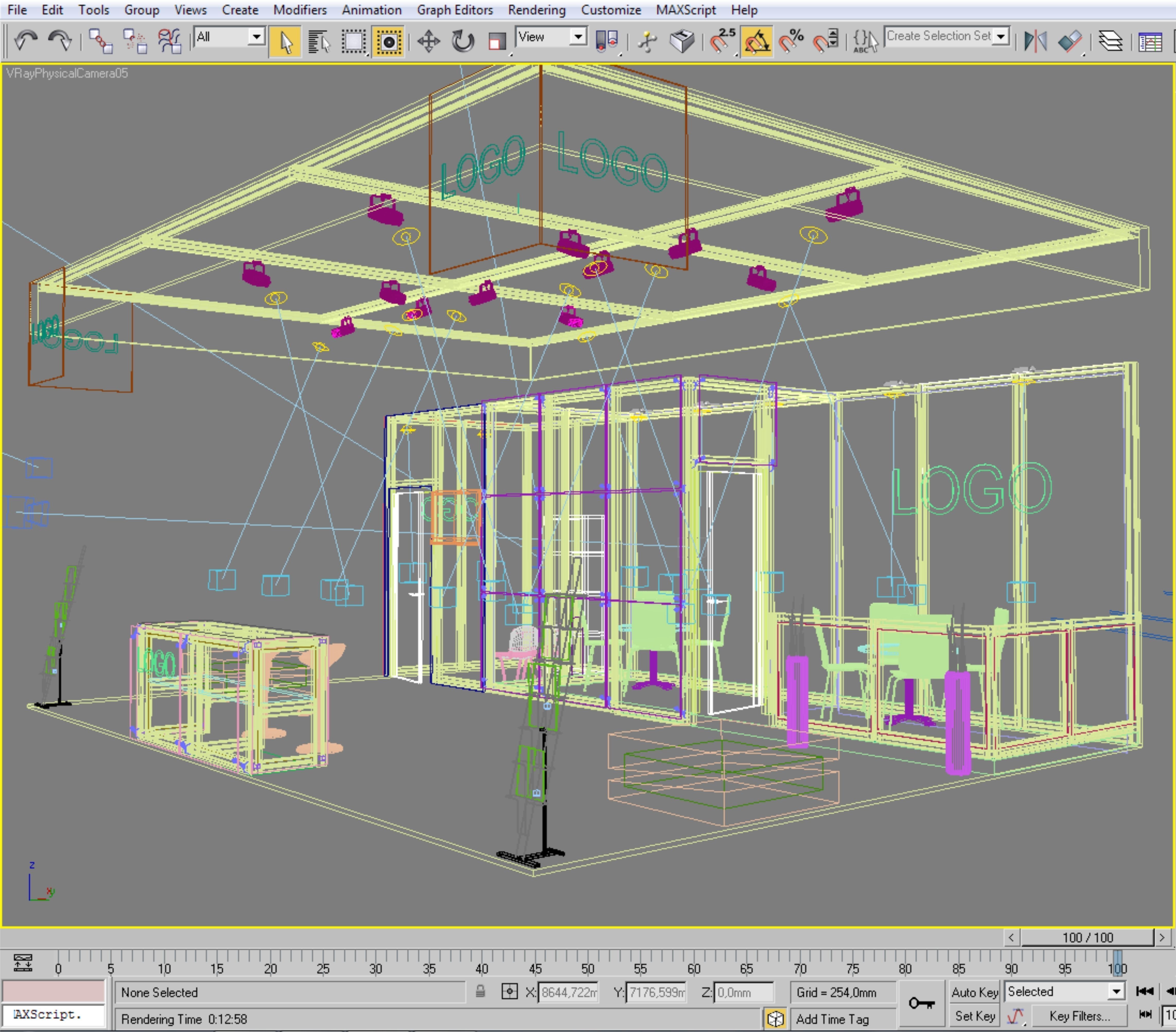 Exhibition stand octanorm maxima 8x6 m 3D model | CGTrader
