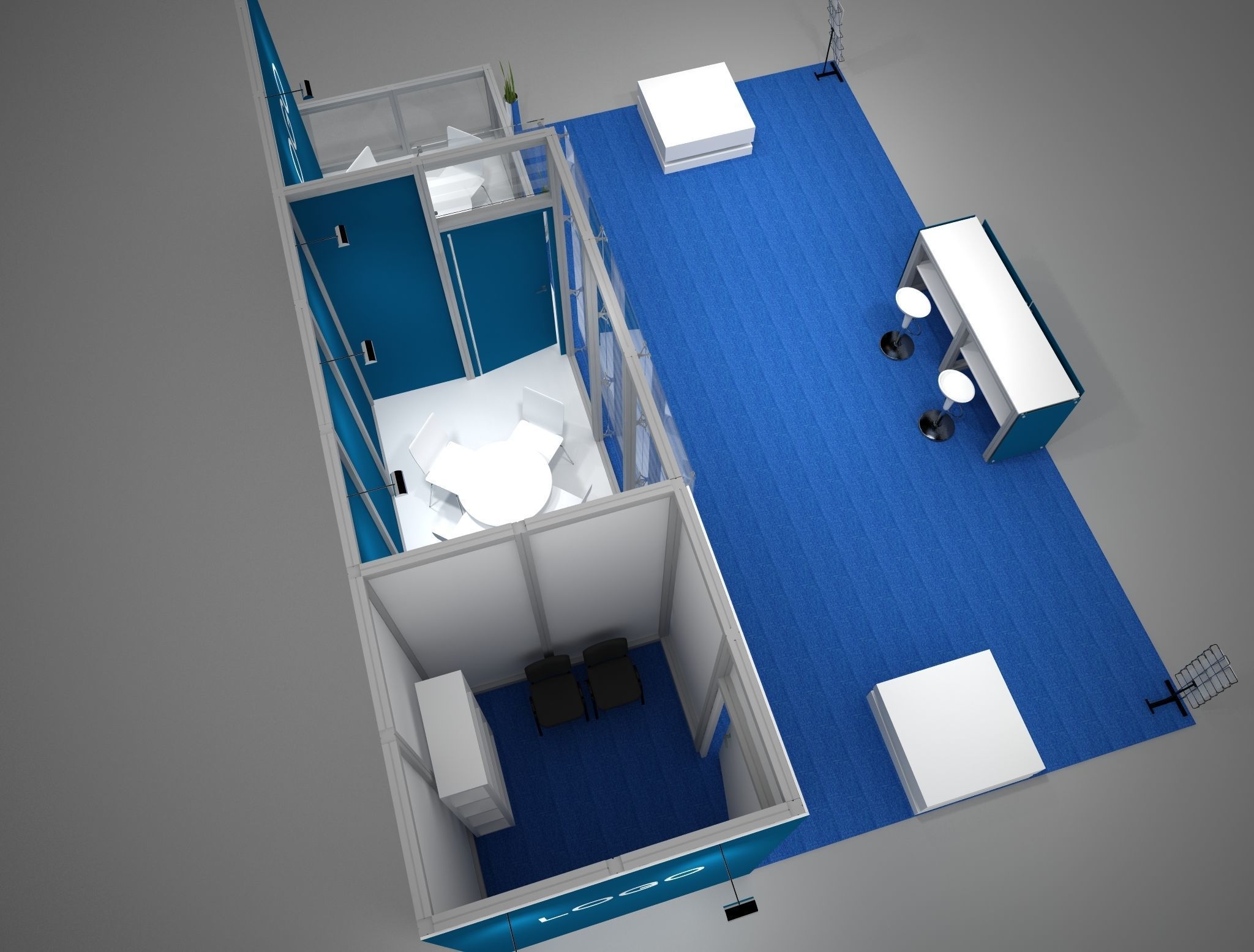 Exhibition stand octanorm maxima 8x6 m 3D model | CGTrader