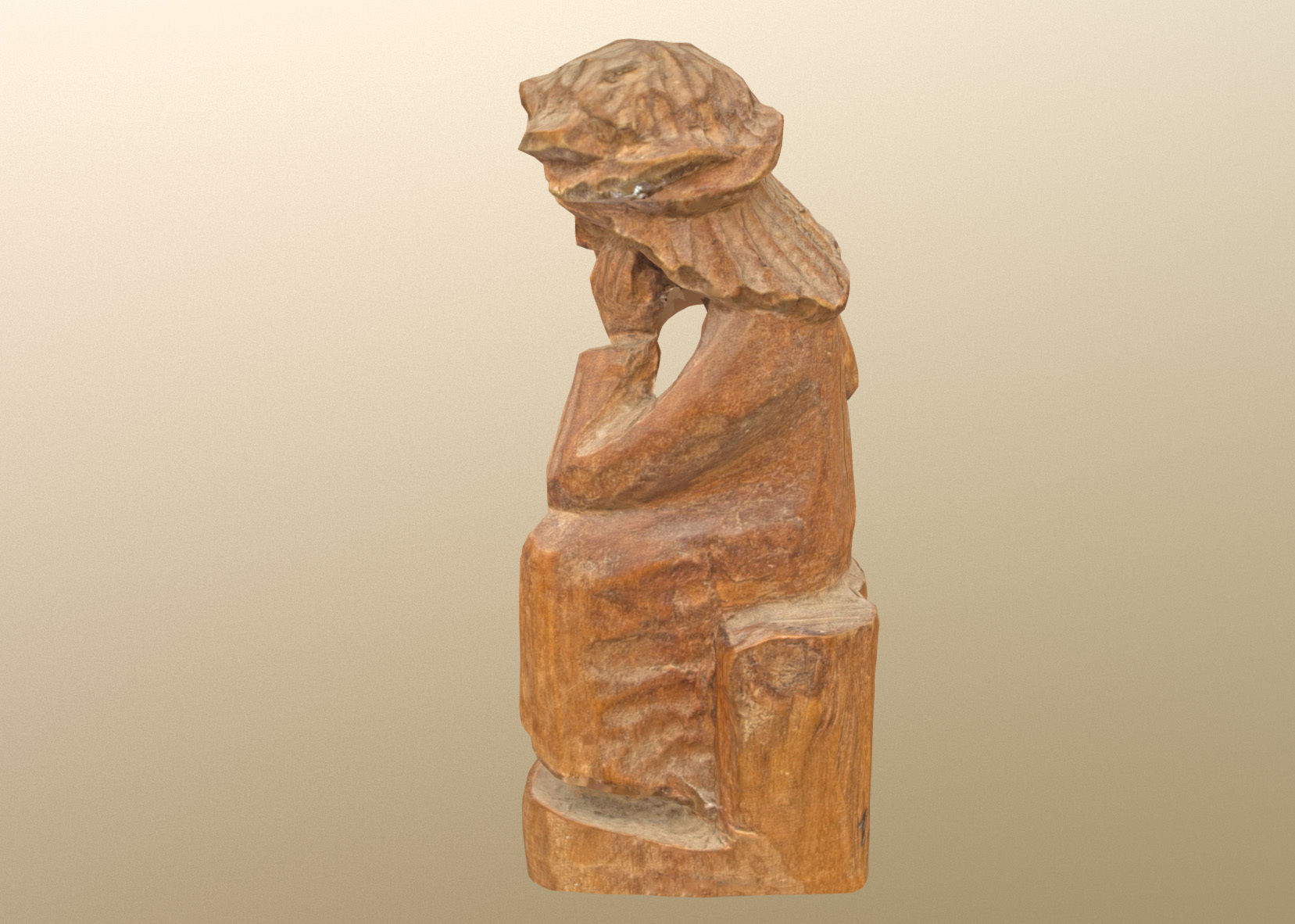 Photorealistic scanned sculpture of Pensive Jesus Christ 3D model ...