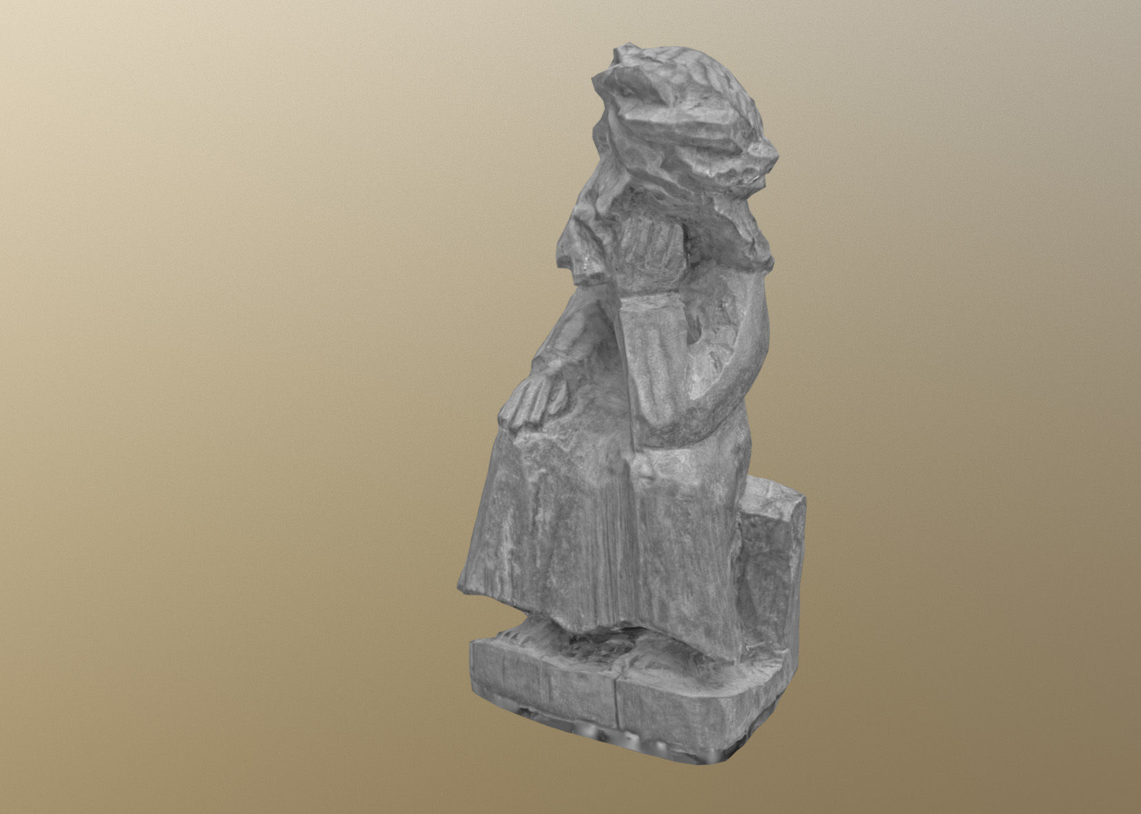 Photorealistic scanned sculpture of Pensive Jesus Christ 3D model ...