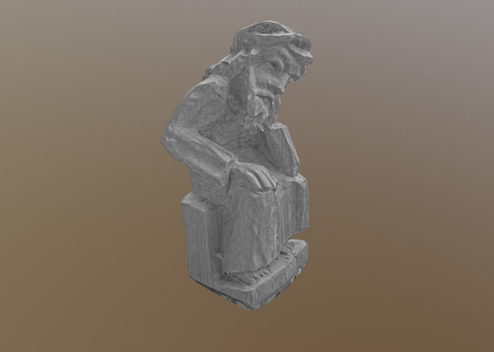 Photorealistic scanned sculpture of Pensive Jesus Christ 3D model ...
