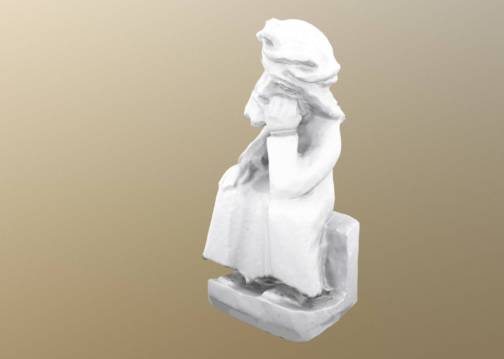 Photorealistic scanned sculpture of Pensive Jesus Christ 3D model ...