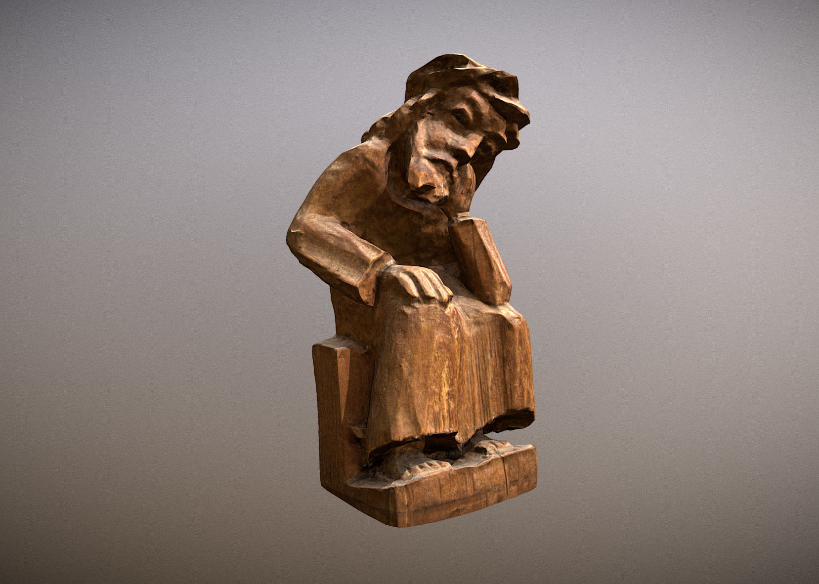 Photorealistic scanned sculpture of Pensive Jesus Christ 3D model ...