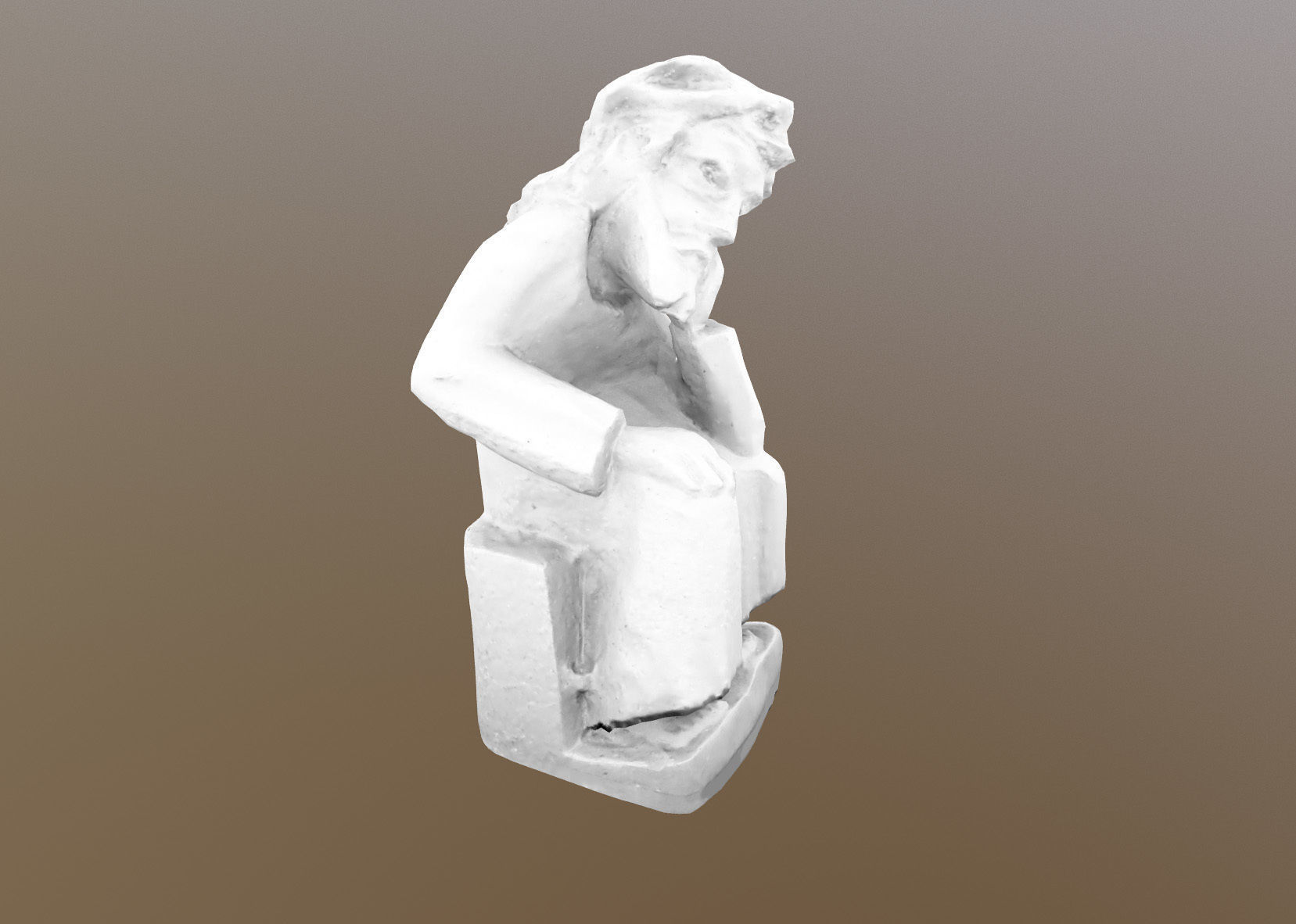 Photorealistic scanned sculpture of Pensive Jesus Christ 3D model ...