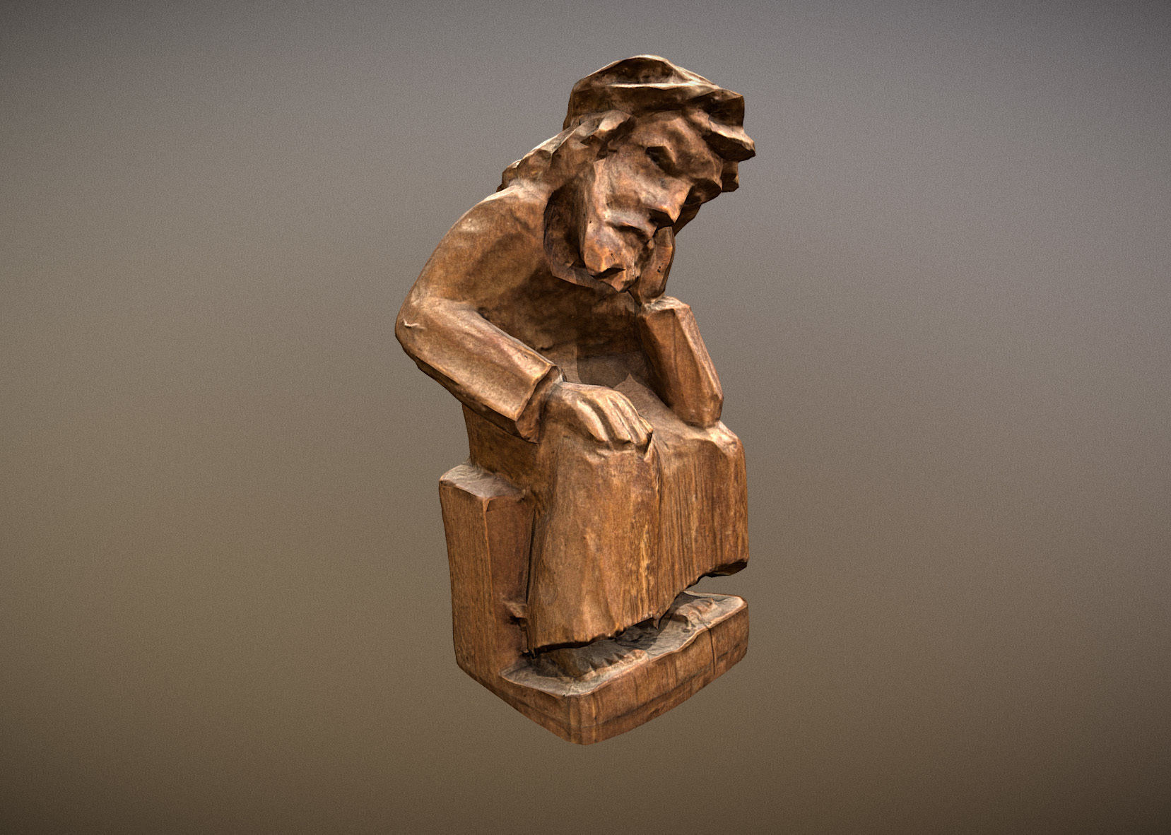 Photorealistic scanned sculpture of Pensive Jesus Christ 3D model ...
