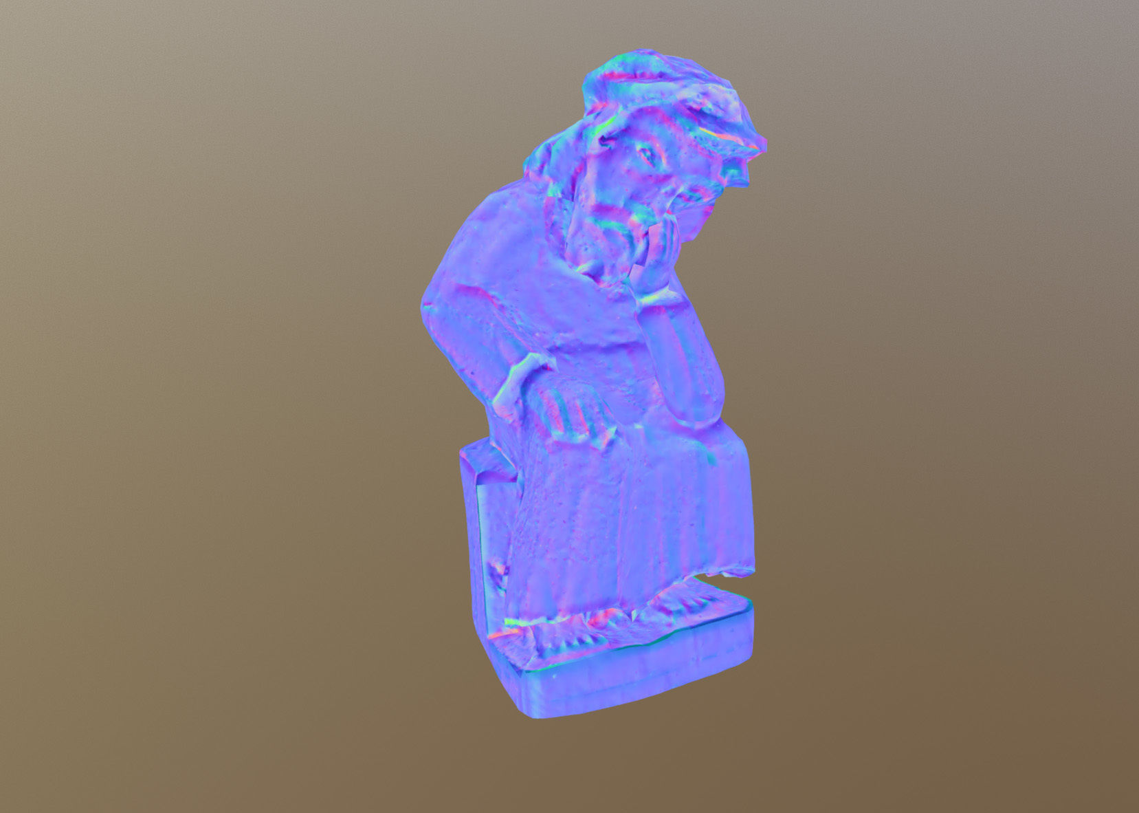 Photorealistic scanned sculpture of Pensive Jesus Christ 3D model ...