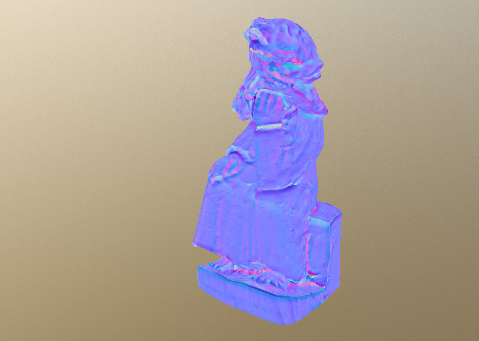 Photorealistic scanned sculpture of Pensive Jesus Christ 3D model ...