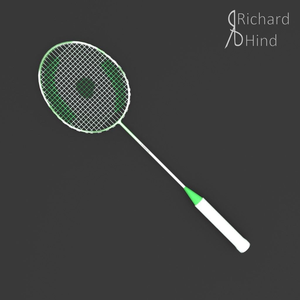 Green Badminton Racket free 3D model | CGTrader