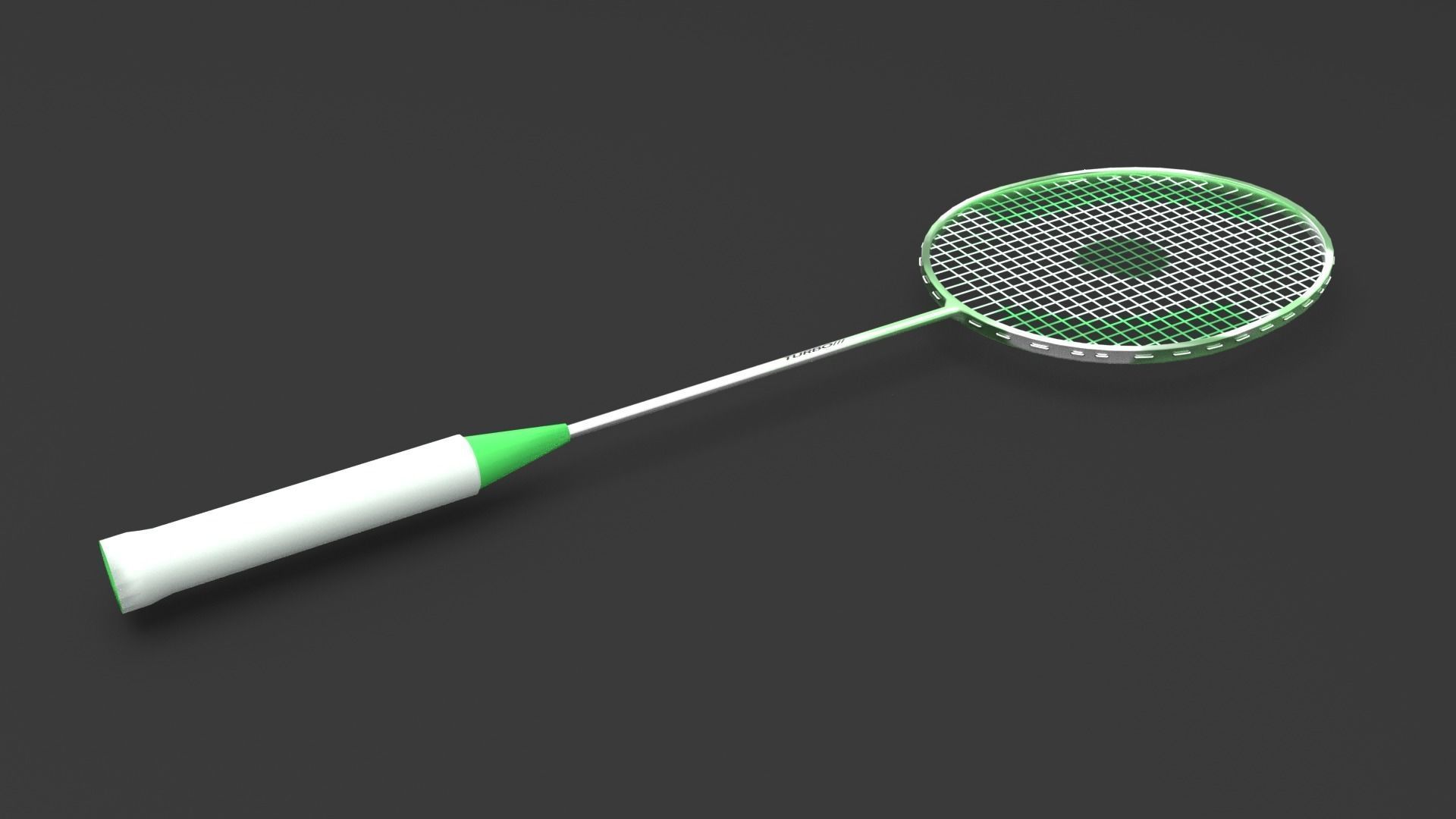 Green Badminton Racket free 3D model | CGTrader
