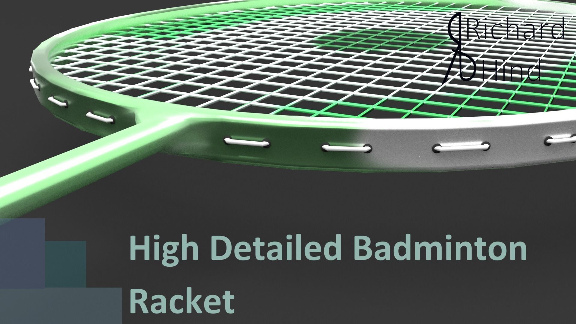 Green Badminton Racket free 3D model | CGTrader