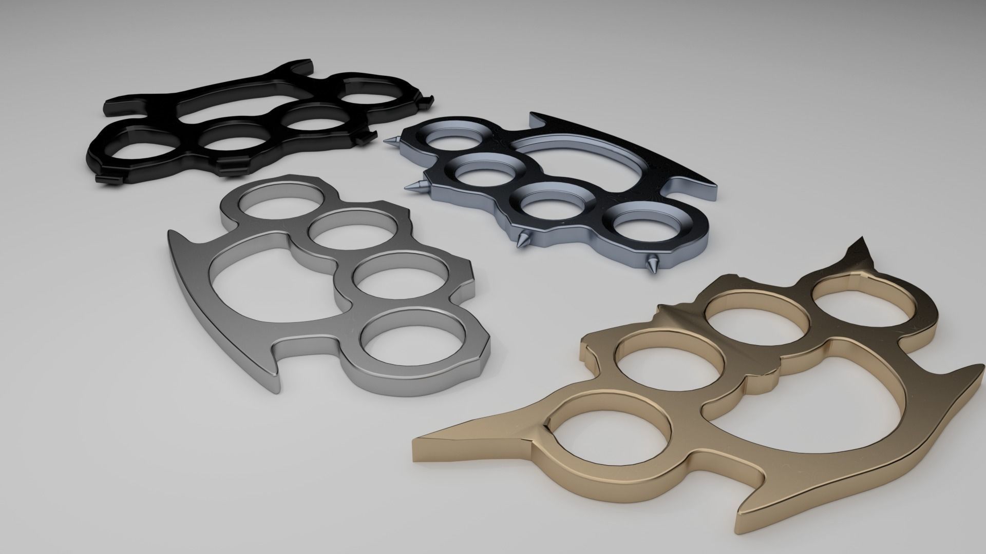 3D model Knuckle Dusters 3D Model - 4 Different Types - VR / AR / low ...