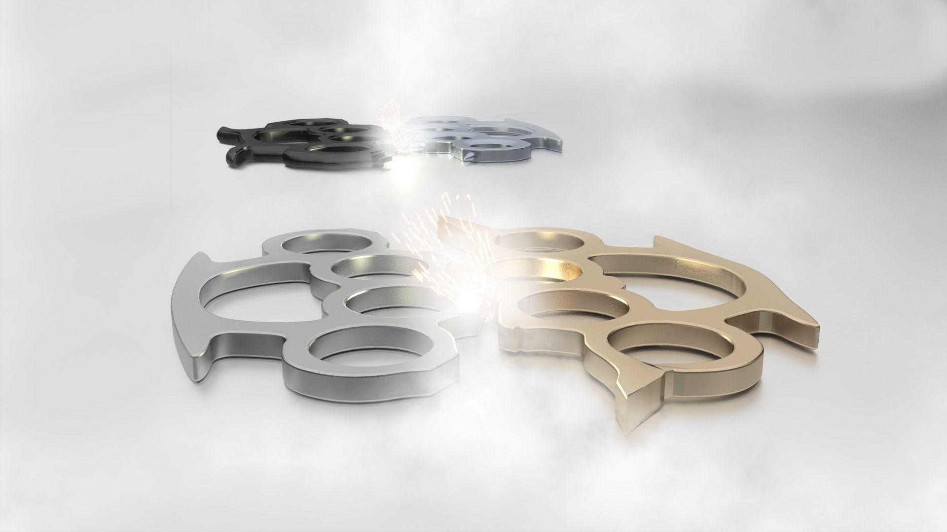 3D model Knuckle Dusters 3D Model - 4 Different Types - VR / AR / low ...