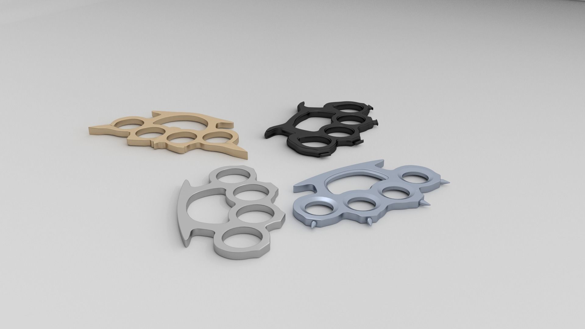 3D model Knuckle Dusters 3D Model - 4 Different Types - VR / AR / low ...