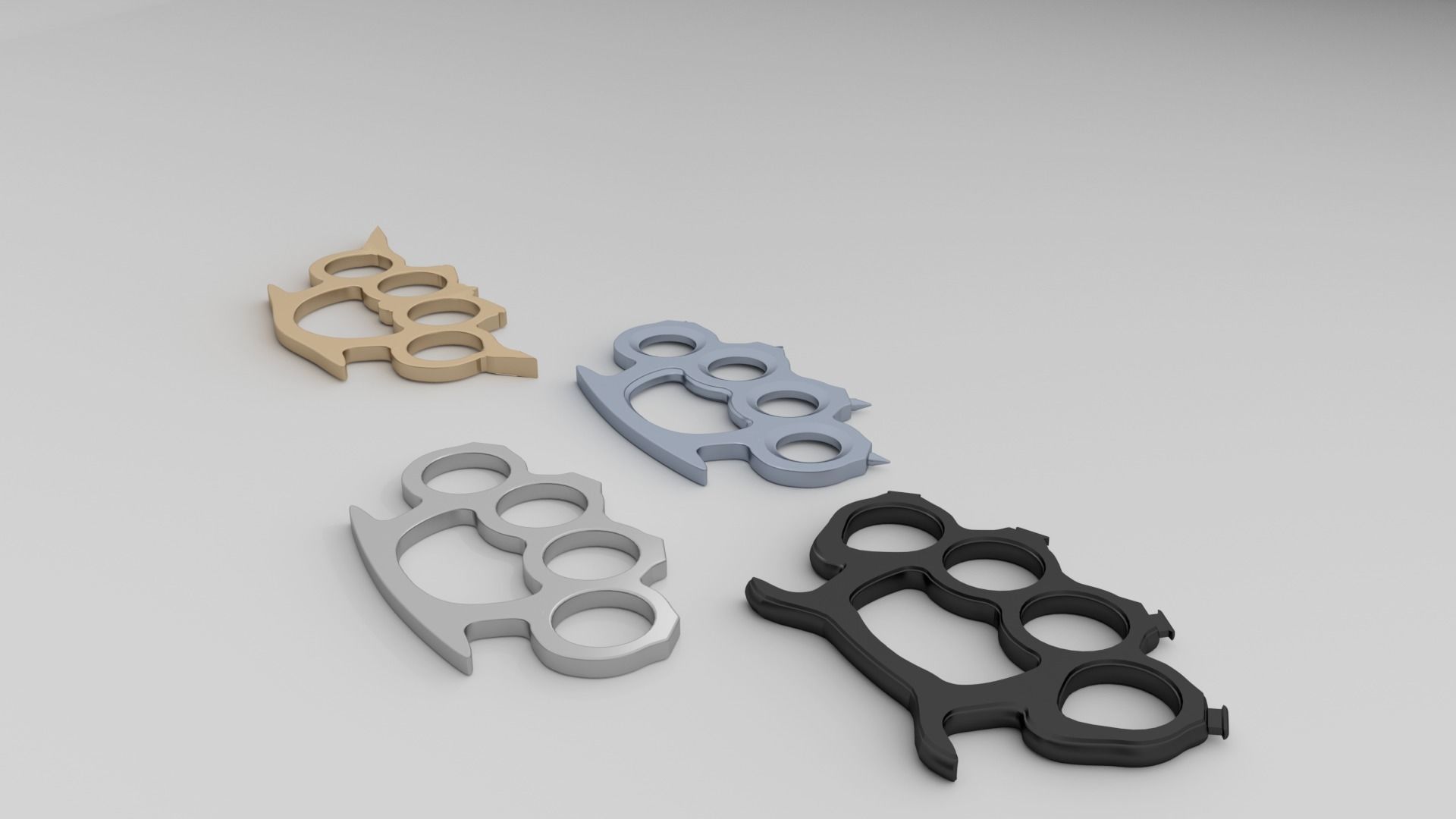 3D model Knuckle Dusters 3D Model - 4 Different Types - VR / AR / low ...