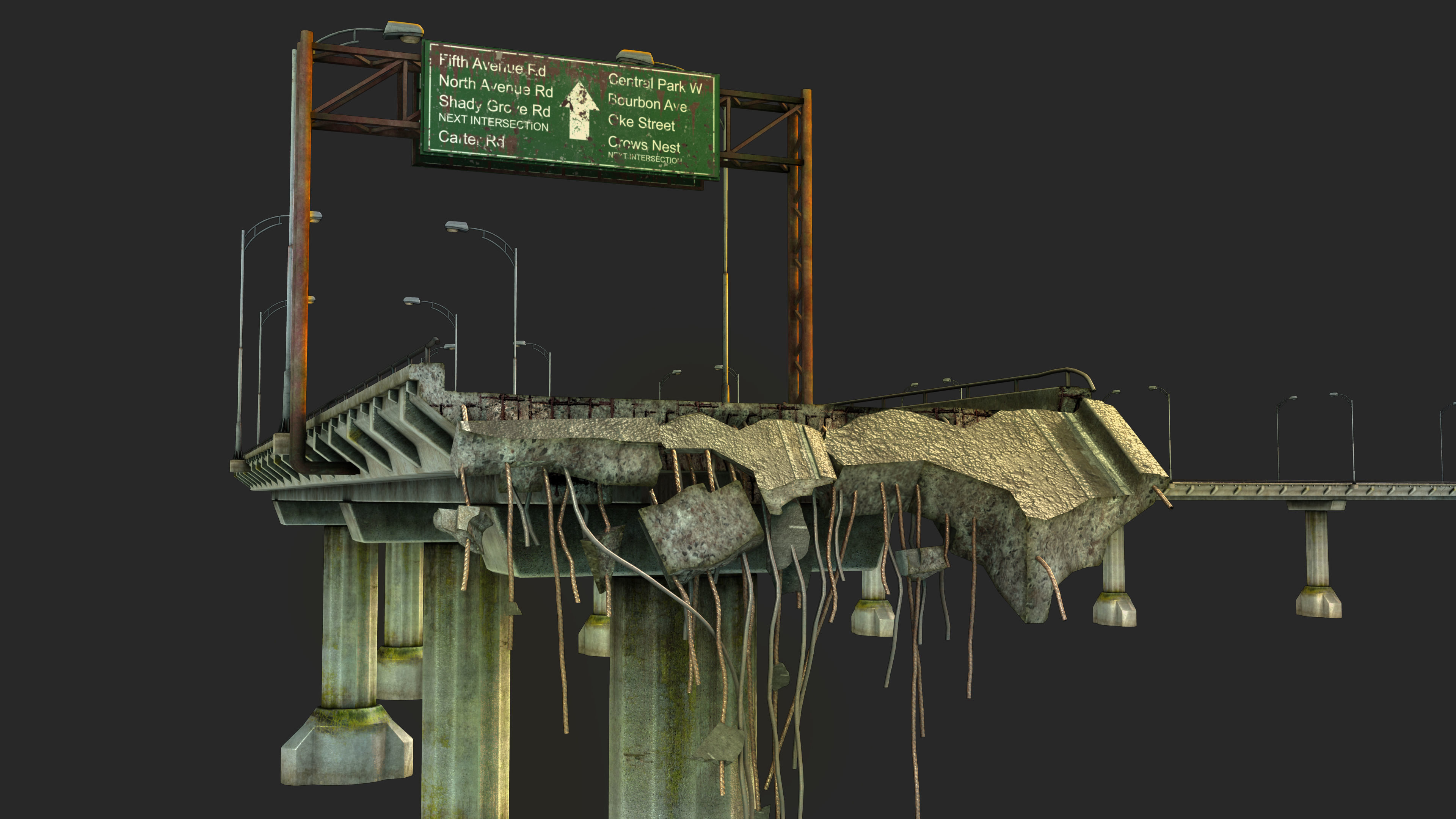 3D model Broken Bridge VR / AR / low-poly | CGTrader