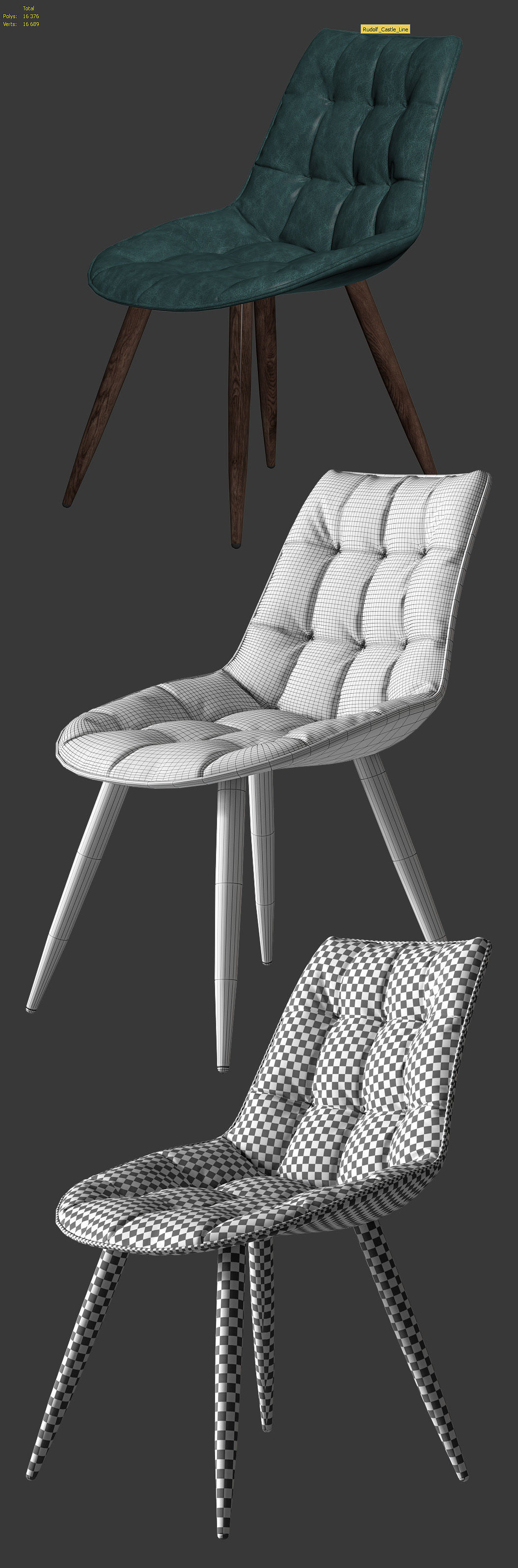 Rudolf chair by Castle Line free 3D model | CGTrader