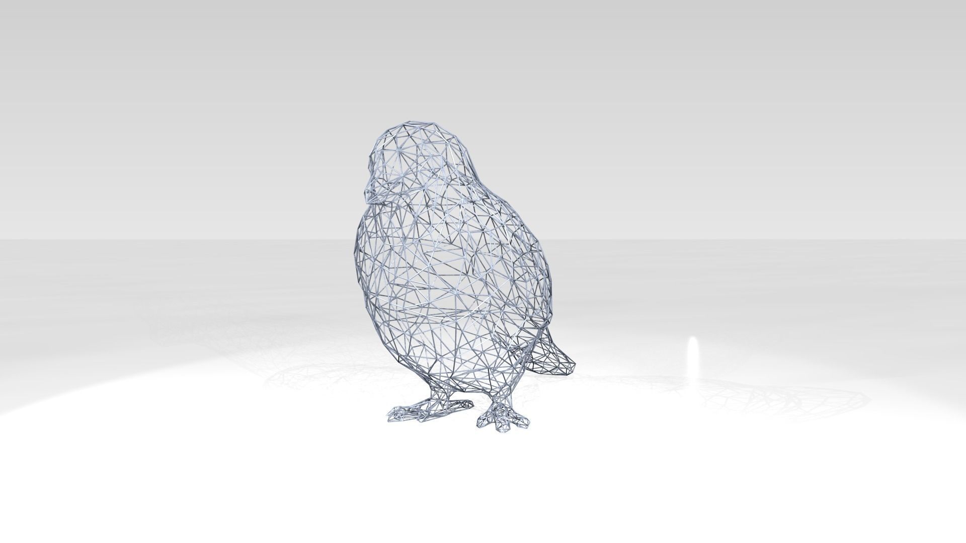 Sparrow Wireframe 3D model OBJ DXF STL BLEND DAE MS3D