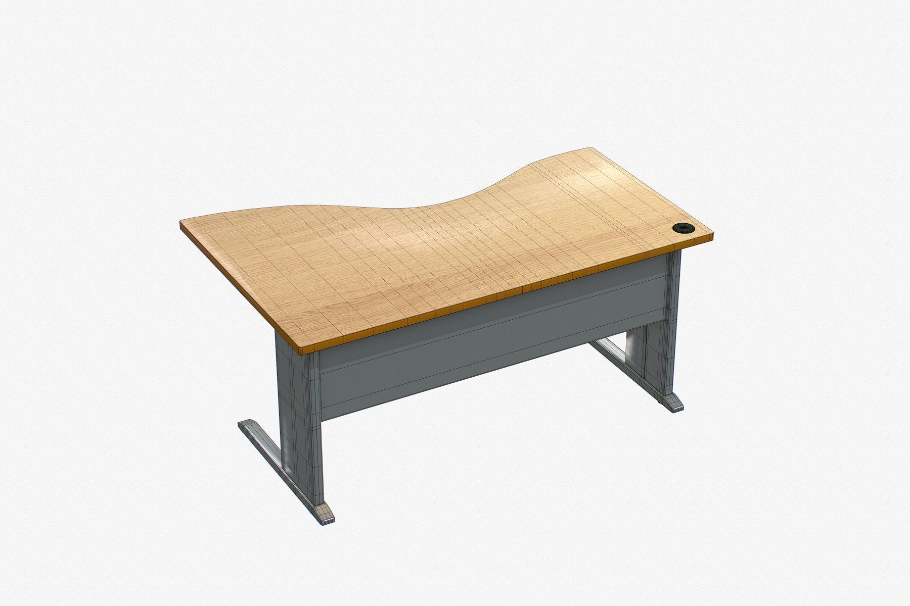 3D model Office Desk Curved VR / AR / low-poly | CGTrader