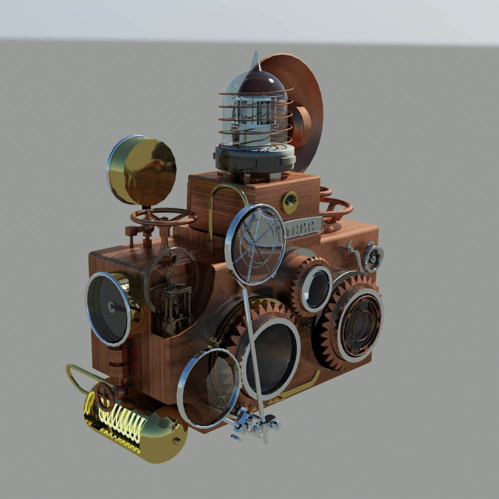 Sputnik Steampunked Stereocam 3D model | CGTrader