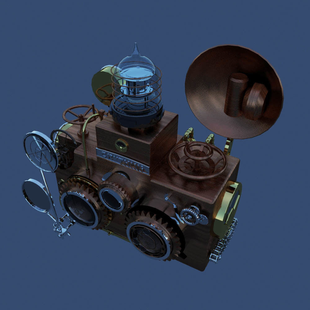 Sputnik Steampunked Stereocam 3D model | CGTrader
