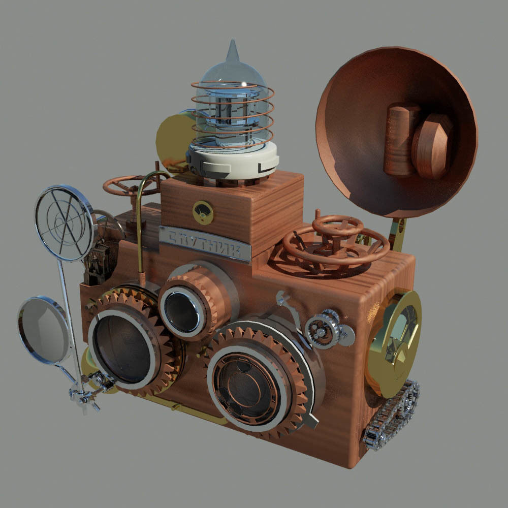 Sputnik Steampunked Stereocam 3D model | CGTrader