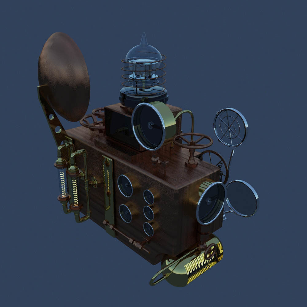 Sputnik Steampunked Stereocam 3D model | CGTrader