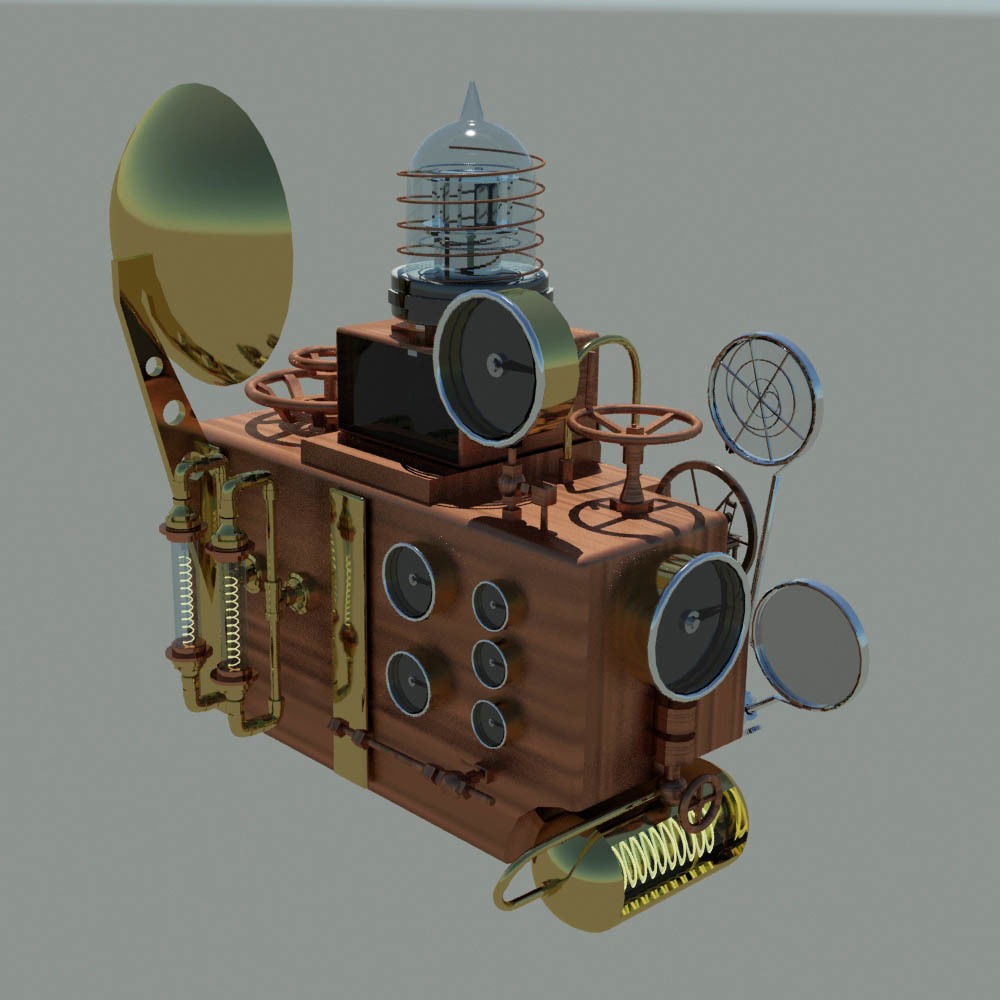 Sputnik Steampunked Stereocam 3D model | CGTrader