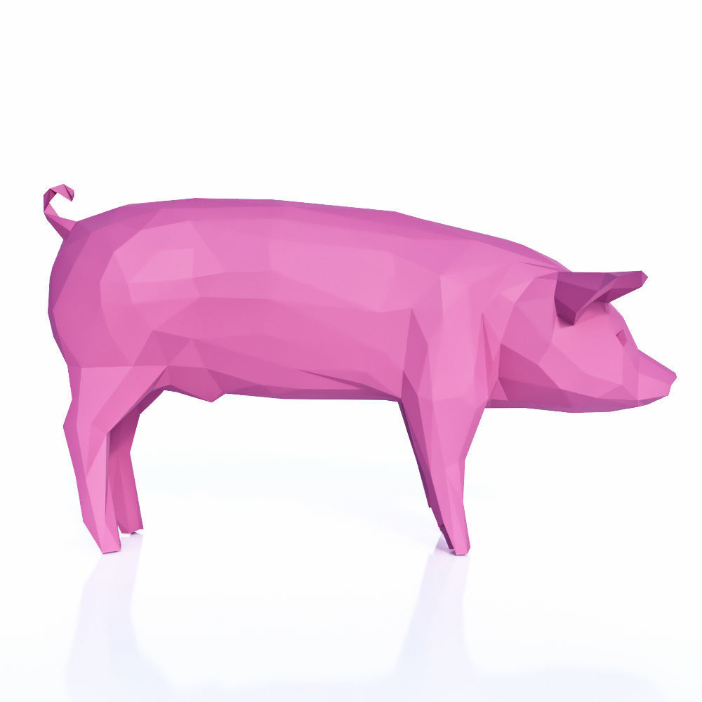 3D model Pig Low Poly v2 VR / AR / low-poly | CGTrader