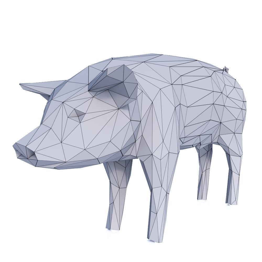3D model Pig Low Poly v2 VR / AR / low-poly | CGTrader