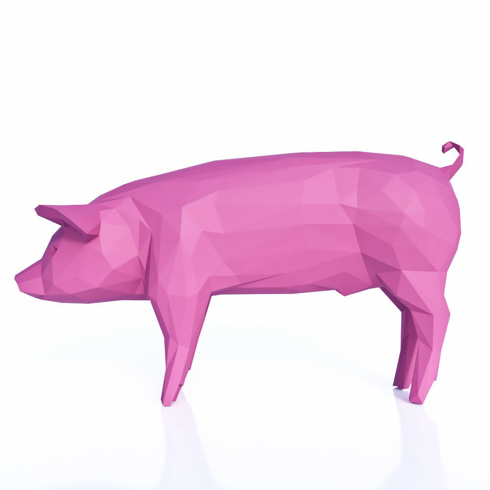 3D model Pig Low Poly v2 VR / AR / low-poly | CGTrader