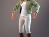 3D model Rigged 3D low poly female with summer jacket VR / AR / low ...