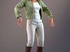 3D model Rigged 3D low poly female with summer jacket VR / AR / low ...