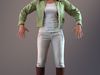 3D model Rigged 3D low poly female with summer jacket VR / AR / low ...
