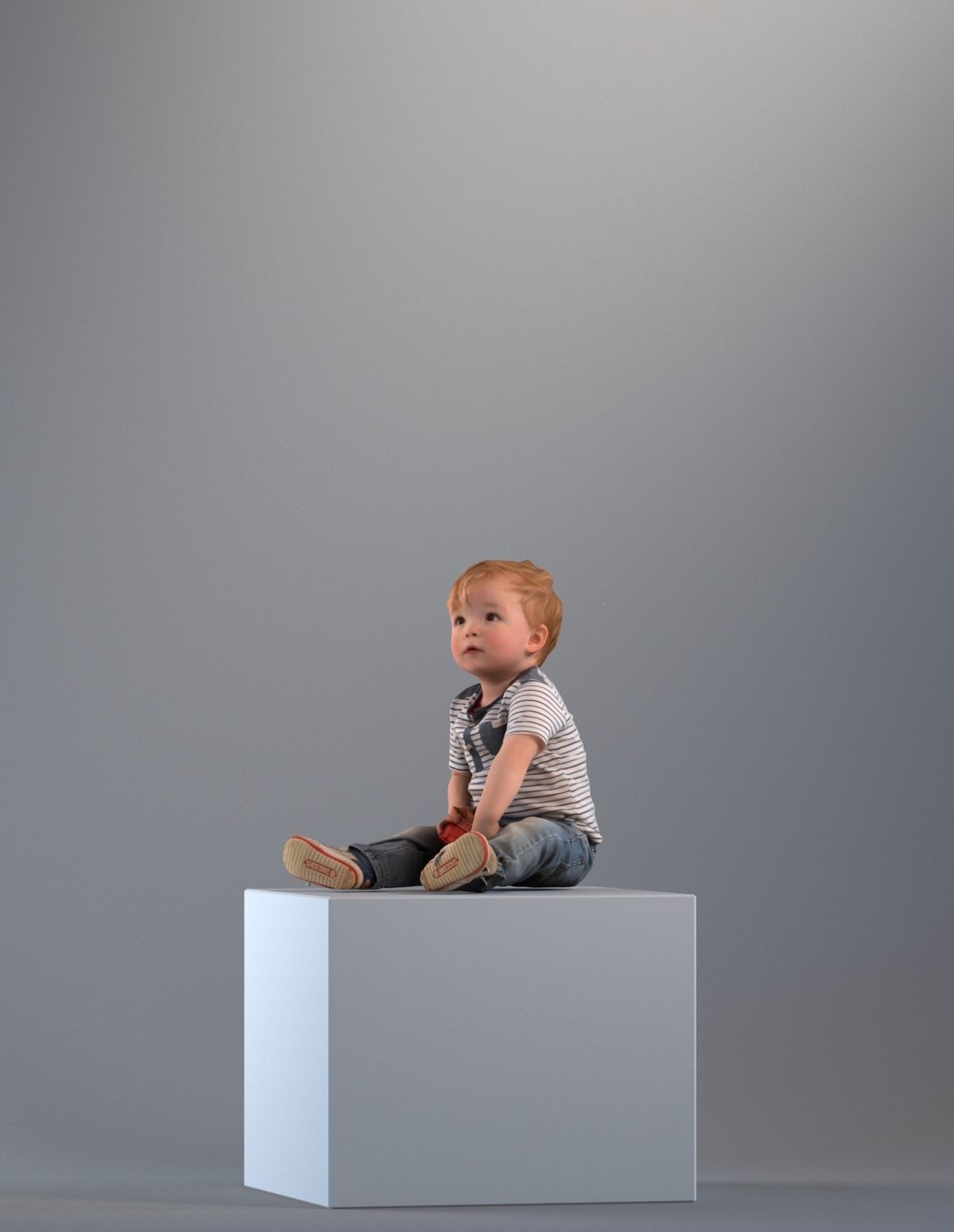 3D model Set of 3D parents with children low poly VR / AR / low-poly ...