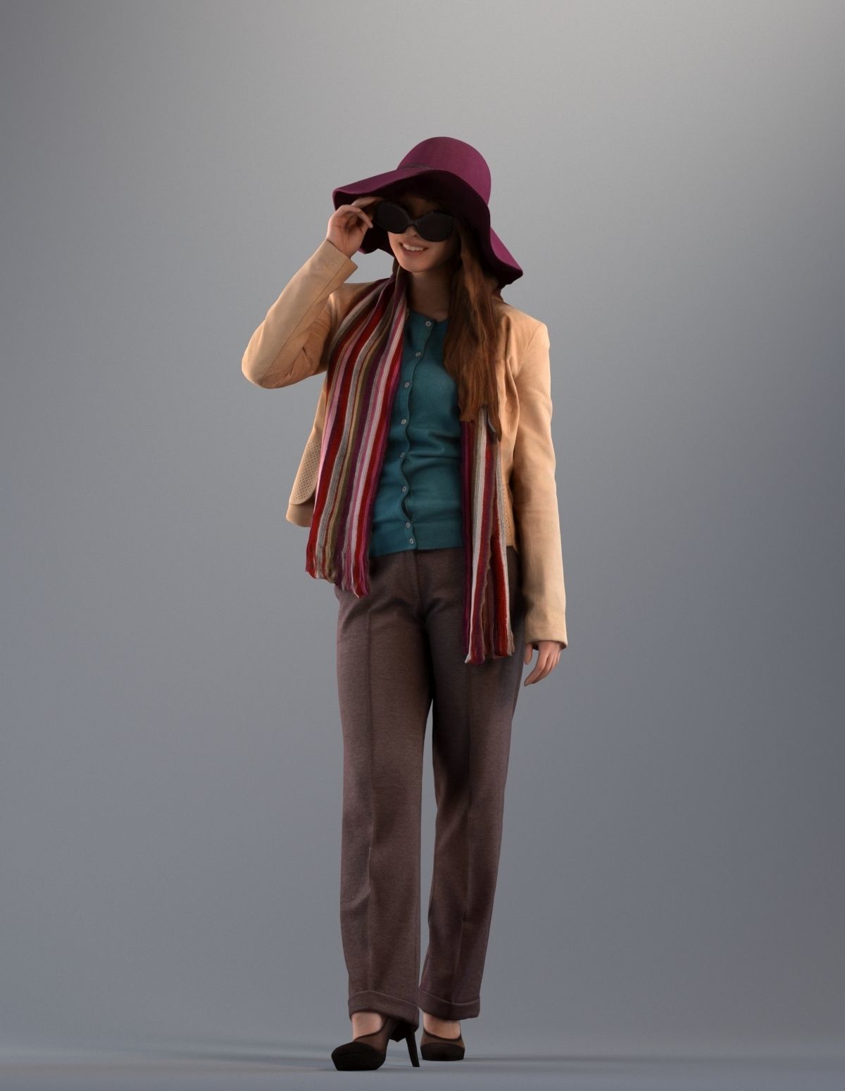 Set of walking 3D low poly women 3D model | CGTrader