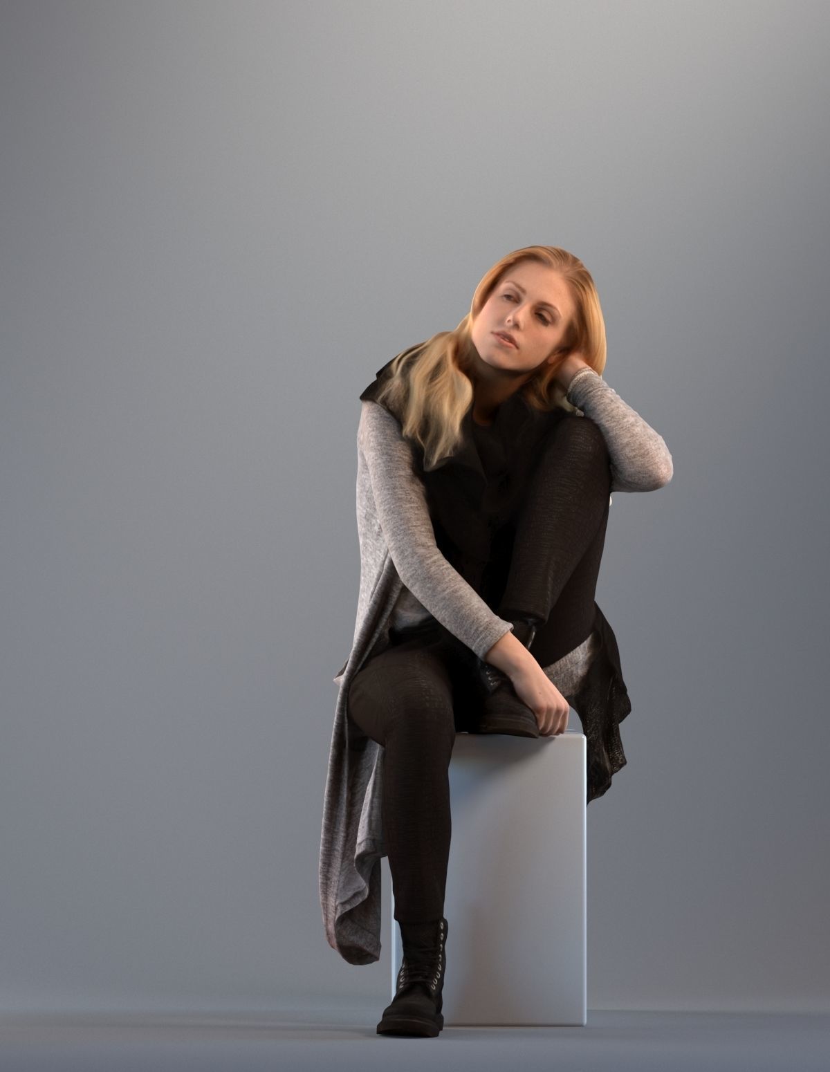 3D model set of low poly sitting 3d women VR / AR / low-poly | CGTrader