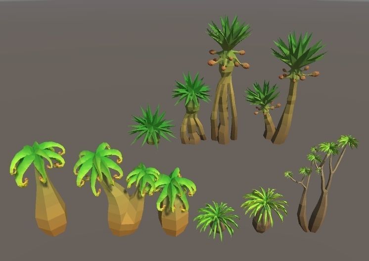3D model LowPoly Alien Plants Pack VR / AR / low-poly | CGTrader