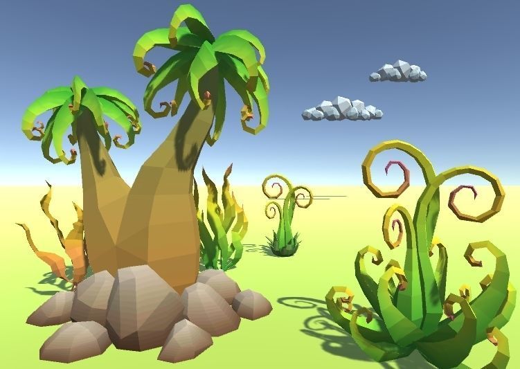 3D model LowPoly Alien Plants Pack VR / AR / low-poly | CGTrader