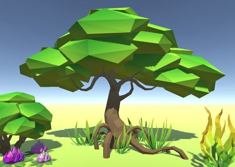 3D model LowPoly Alien Plants Pack VR / AR / low-poly | CGTrader