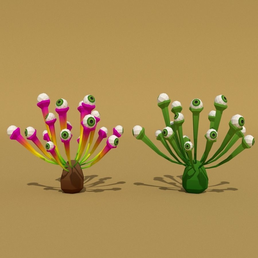 3D model LowPoly Alien Plants Pack VR / AR / low-poly | CGTrader